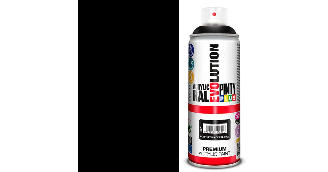 Akrilfesték spray, EVOLUTION matt, 400 ml - RAL9005 jet black - a ...