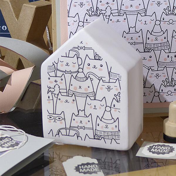 Kerámia persely ház, fehéragyag, 9x12x5,3 cm - a legjobb minőségben - muveszellato.com