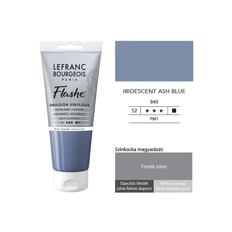 L&B Flashe vinil festék (akrilfesték), 80 ml - 840, iridescent ash blue - a legjobb minőségben ...